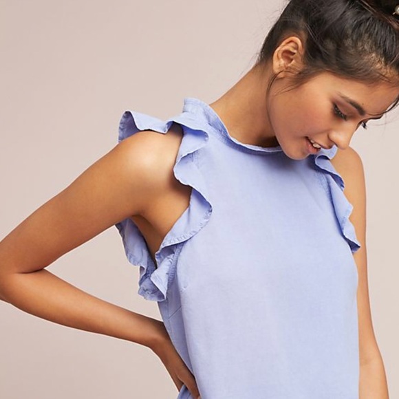 Anthropologie | Tops | Anthro Cloth Stone Ruffled Tank Top | Poshmark
